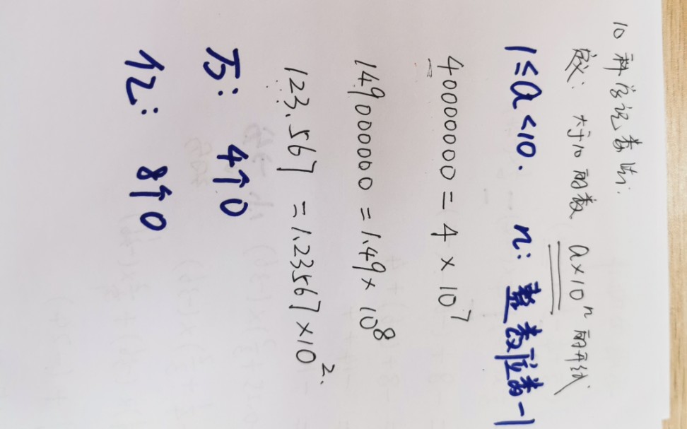 初中数学全册知识点讲解-初一上册-科学记数法