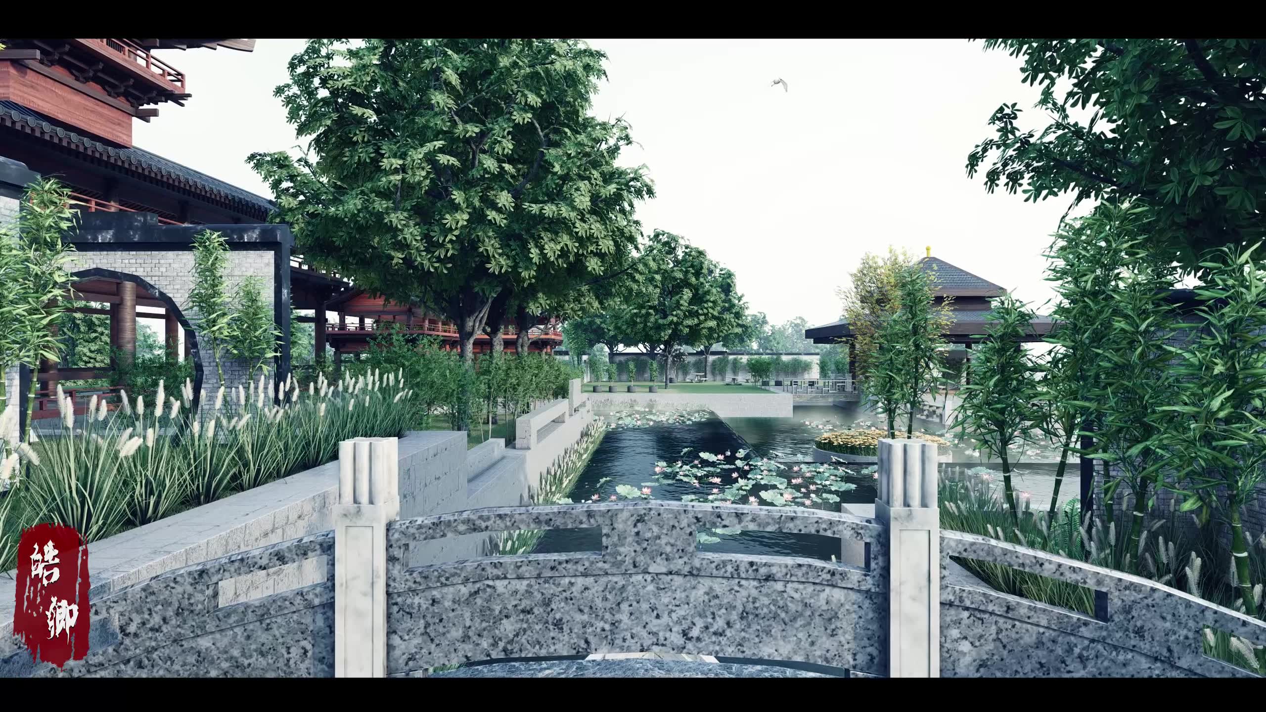 【三维动画】中式庭院漫游动画