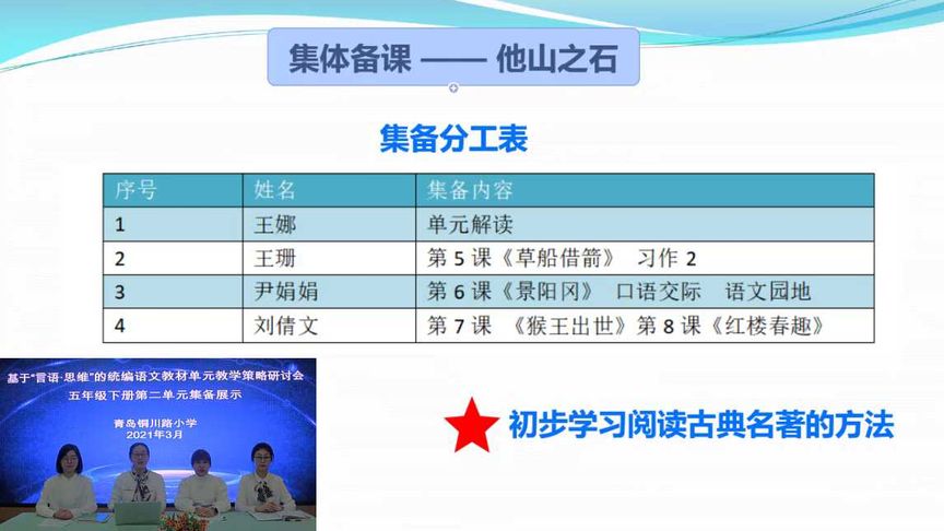 聚焦双减:统编小学语文五年级下册1-4单元教材解读与教学建议