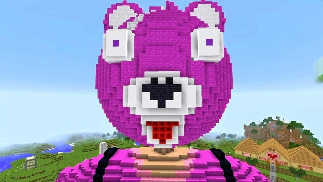 我的世界超级TNT大战堡垒之夜粉色巨熊