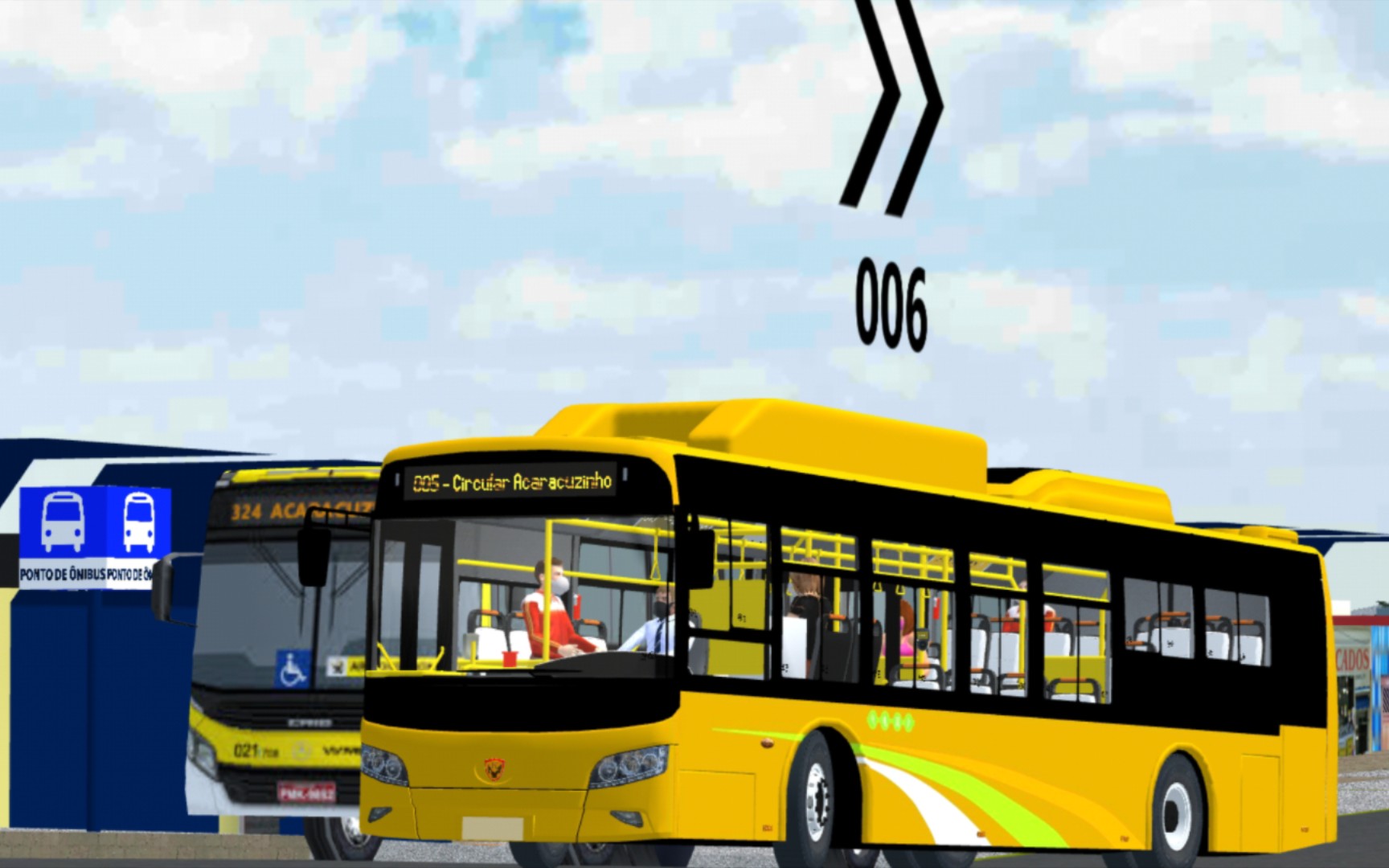 【PBSU-回归】驾驶通联客车行驶在 Acaracuzinho City005路环线!