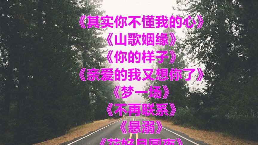 {其实你不懂我的心}{山歌姻缘}{你的样子}{梦一场}