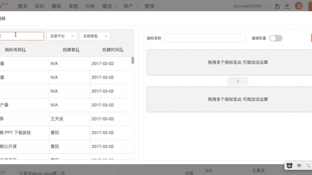 GrowingIO 产品功能介绍视频:指标管理
