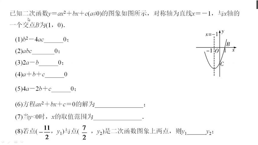 九年级数学二次函数(1)——二次函数图像