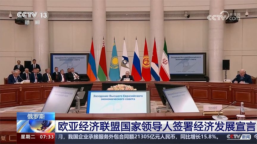 俄罗斯 欧亚经济联盟国家领导人签署经济发展宣言