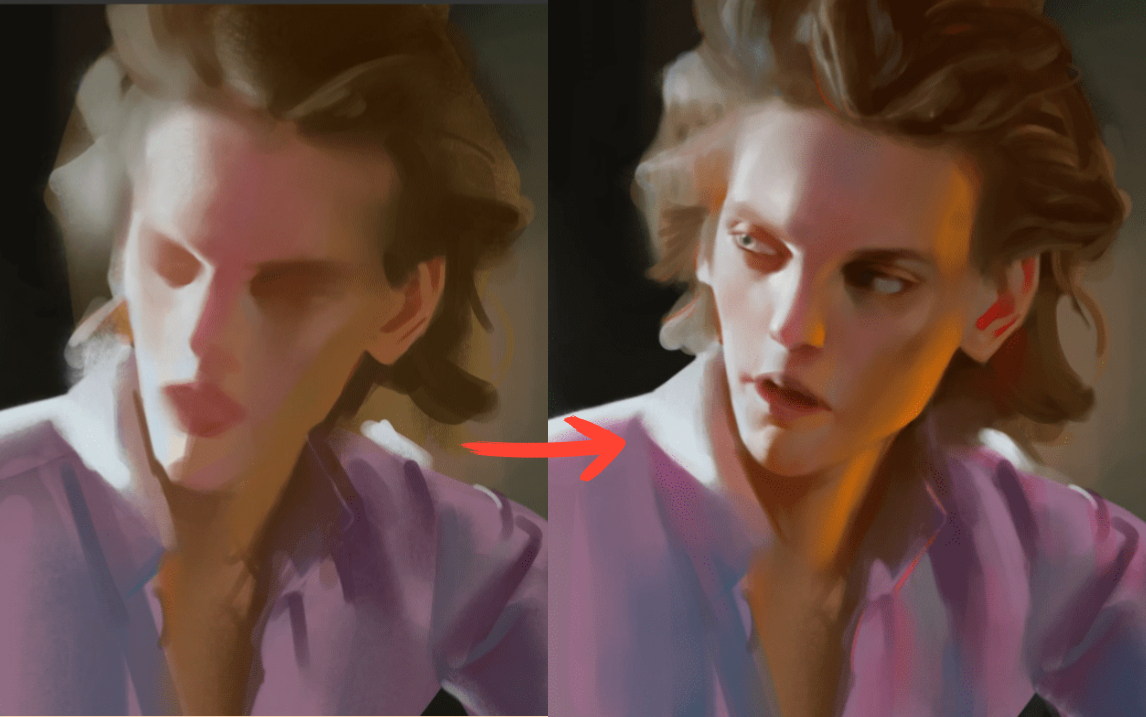 【PS厚涂教程】色块起稿有多简单?零基础厚涂入门人像练习!