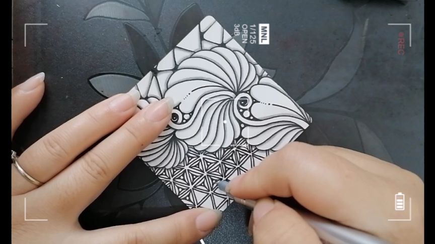 画了一半才想起录视频的禅绕画