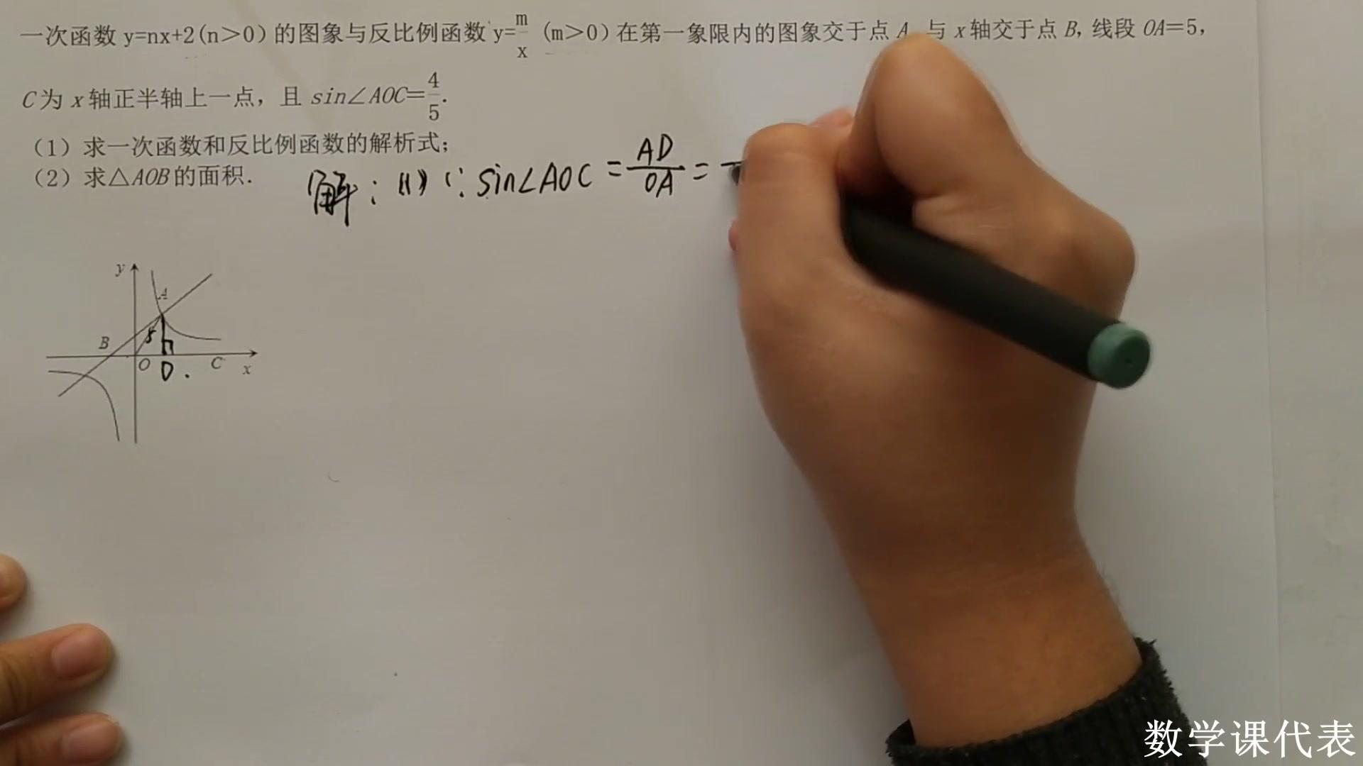 初中数学:一次函数与几何综合题,求解析式与三角形面积