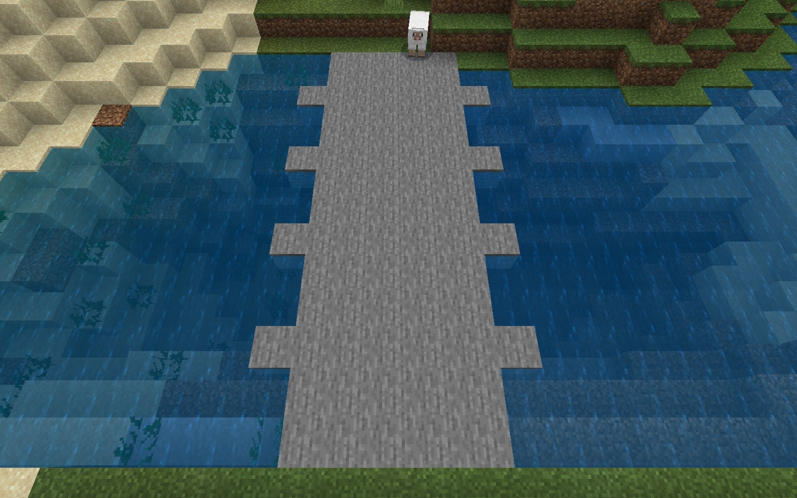 【Minecraft PE】一个方便的建桥方式