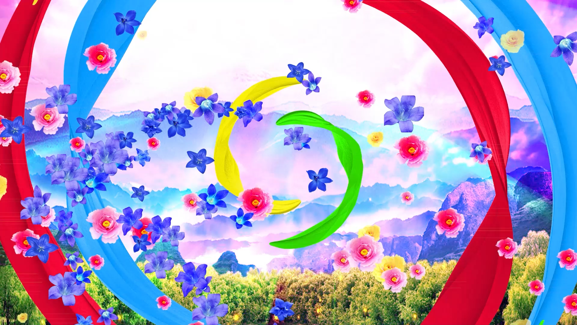 jfx642《幸福像金达莱一样》朝鲜族 歌曲LED大屏背景视频素材