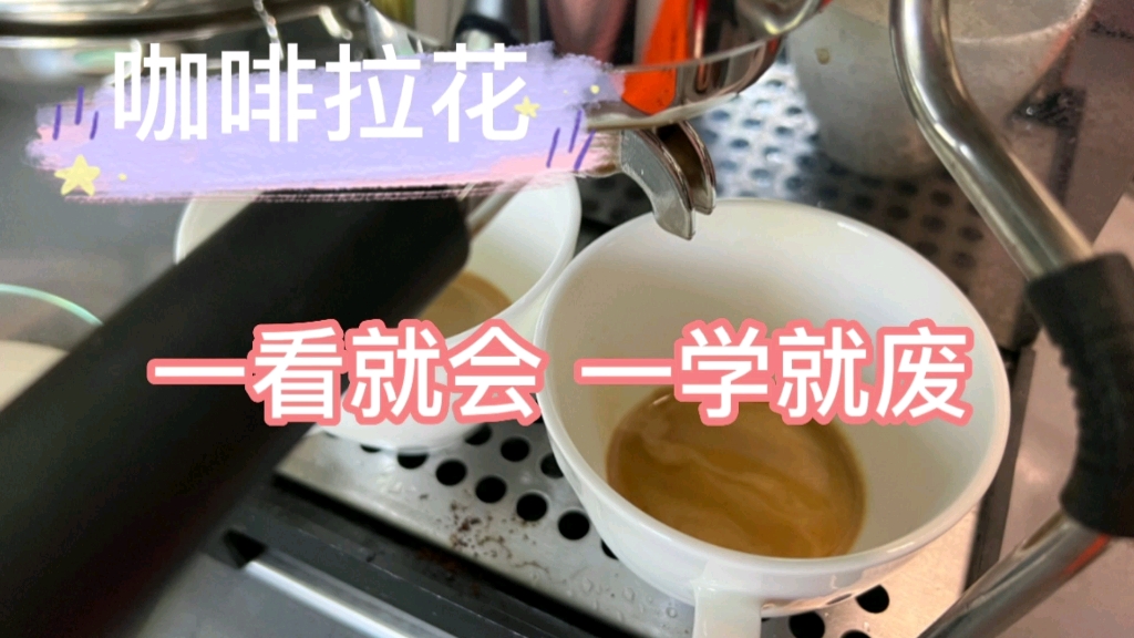 ...把家里的半自动咖啡机给搞明白了,想自学咖啡拉花,但是这种自学视频...
