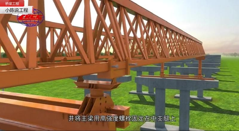桥梁工程架桥机标准施工动画演示,看完真的学到了!