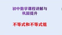 初一数学下册课程讲解与巩固提升,一元一次不等式(六)