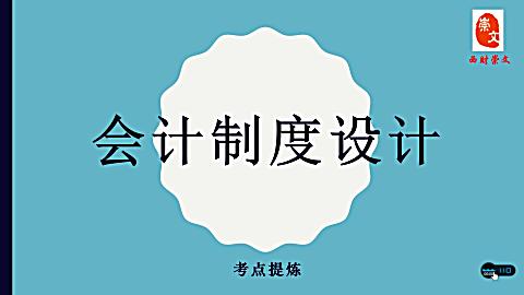 会计制度设计第一章