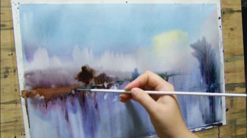 无需传统绘画技巧的水彩画教程,湿碰湿技术