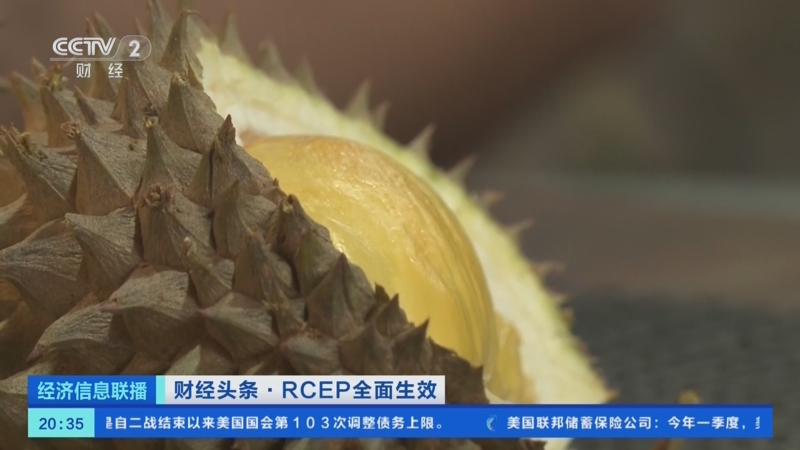 [经济信息联播]财经头条·RCEP全面生效 菲律宾:RCEP生效助榴莲...