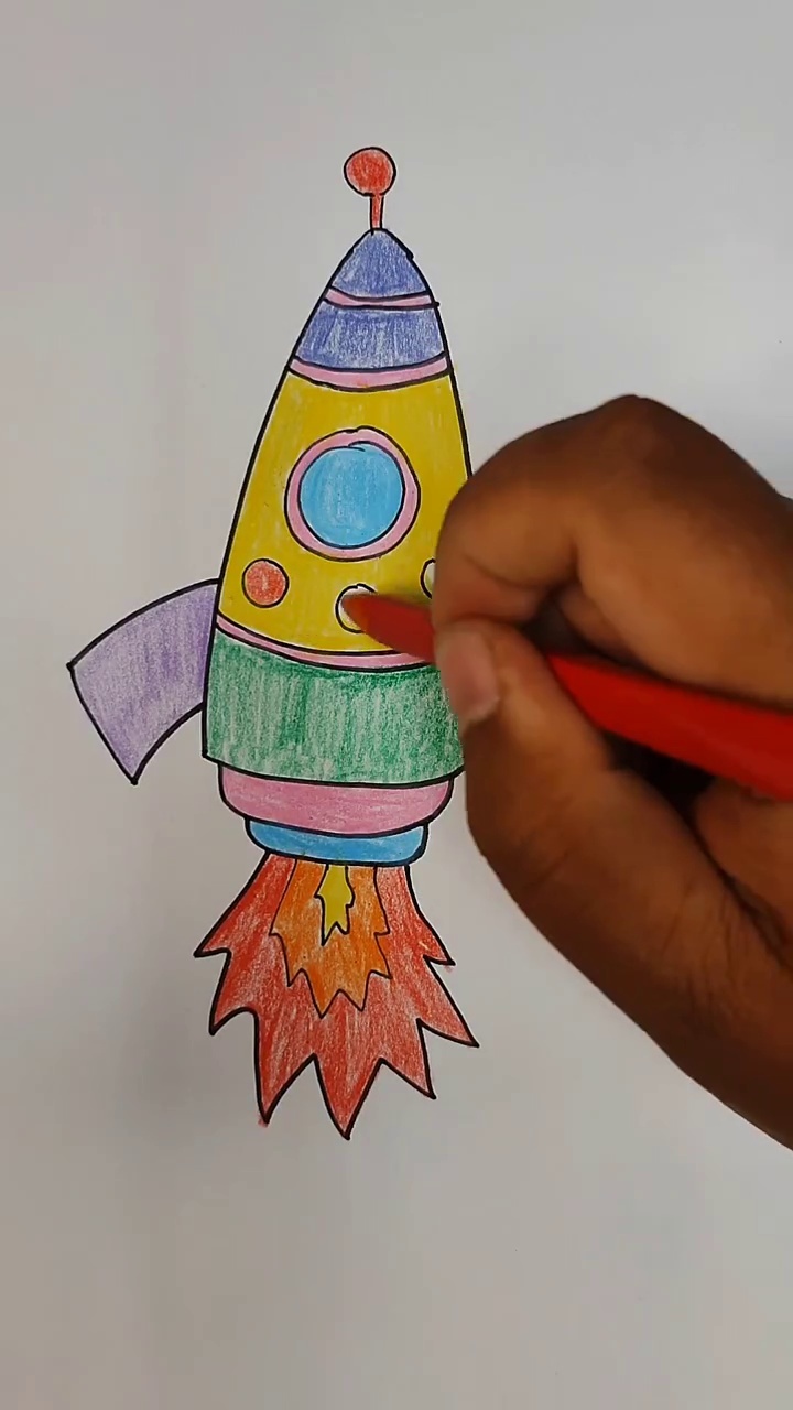 简笔画火箭飞天画画绘画简笔画