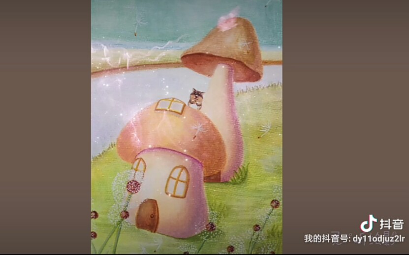 ...原创手绘水彩绘画动漫场景插画】《"让蘑菇飞"》/水彩动漫场景教程