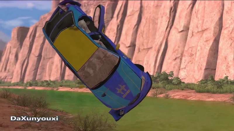 车祸模拟器:房车没有安全带,那坠崖的时候里面不是很刺激!