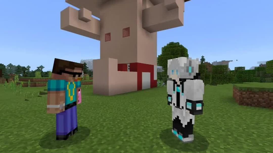 我的世界:史蒂夫和爆爆准备整蛊呆呆,谁让他卖假幸运方块!