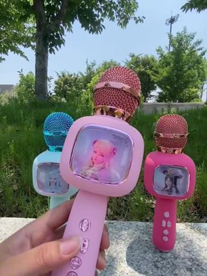 叶罗丽儿童麦克风话筒无线音响一体k歌女孩卡拉ok唱歌机玩具礼物#...