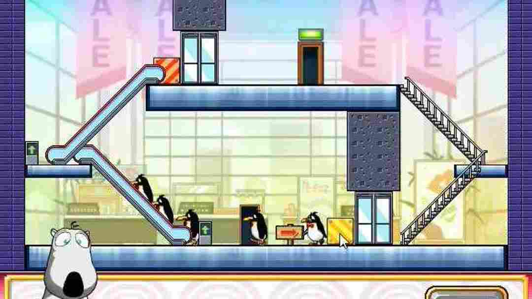 倒霉熊拯救企鹅08,企鹅过旋转门,但要一个一个过哦游戏