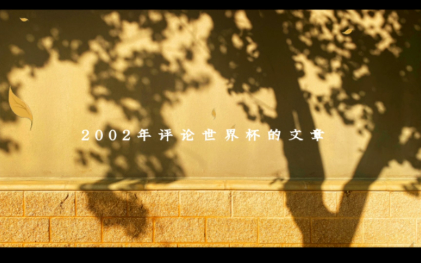 ...有一篇是关于2002年世界杯的文章,20年过去了,2022年卡塔尔世界杯