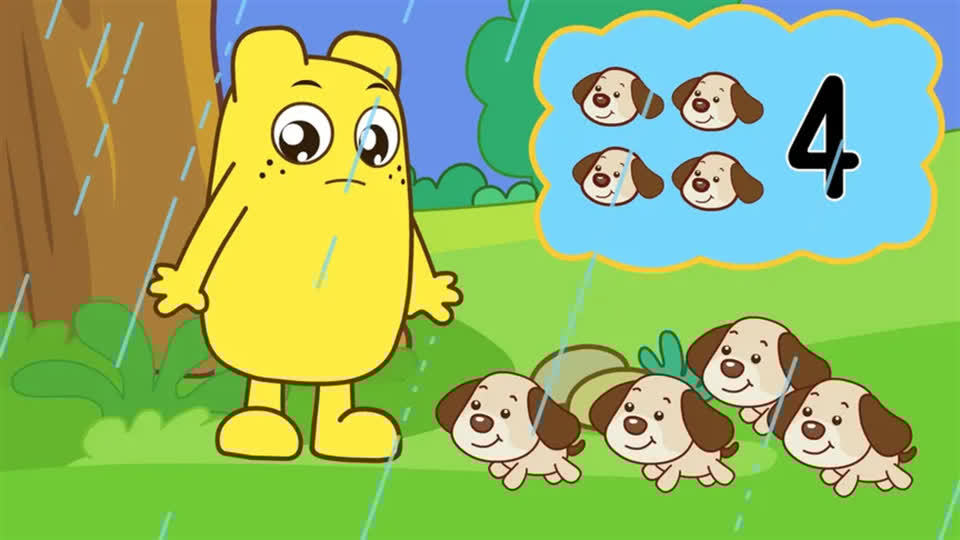 咕力:一个下雨天和黄咕力一起数数一共有多少动物在躲雨