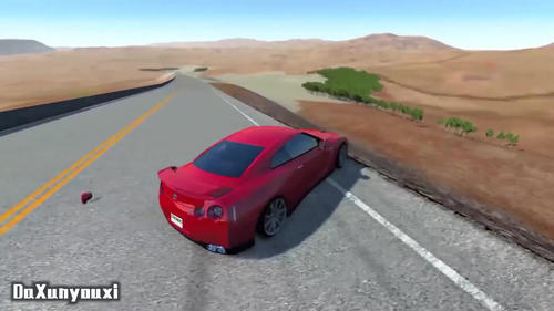 车祸模拟器:这是一辆运气差的战神GTR,拐个弯翻车了!