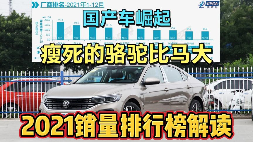 2021年汽车销量排行榜,大众销量依然遥遥领先,国产车击败日系车