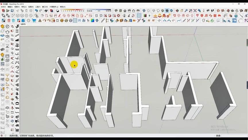 SketchUp教程:9分钟2个草图大师小插件,教你一键生成墙体模型