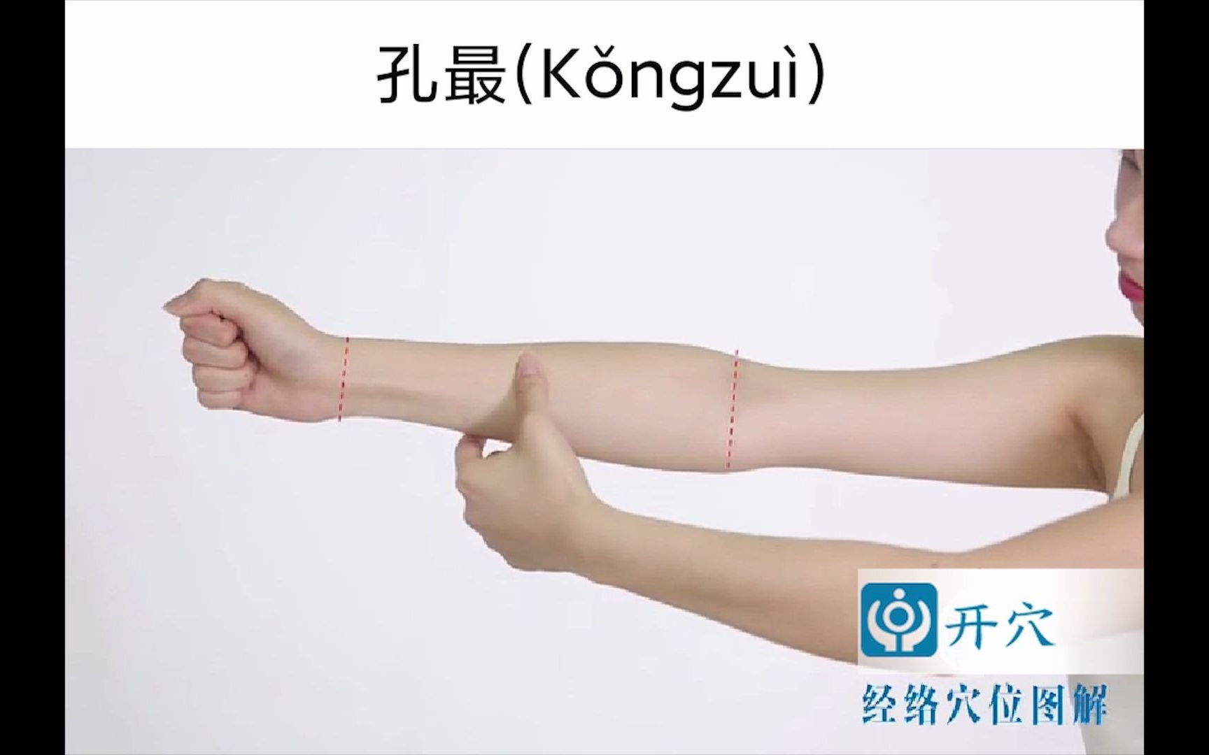 【开穴减肥】经络穴位视频:孔最(定位:在前臂掌面桡侧,当尺泽与太渊...