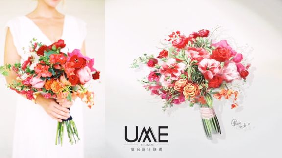 婚礼手绘教程:用PS绘制手捧花的方法