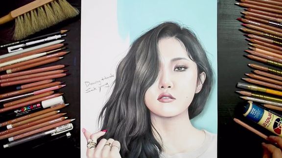 笔下艺术绘画,逼真的速度绘画视频教程