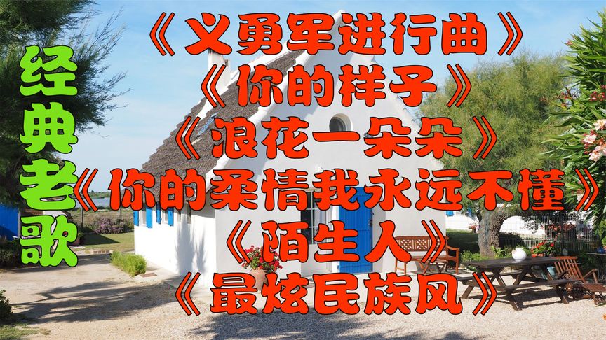 《义勇军进行曲》《你的样子》《浪花一朵朵》《你的柔情我不懂》