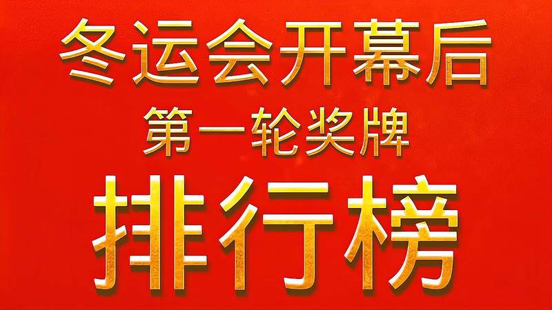 冬运会开幕后,第一轮奖牌排行榜