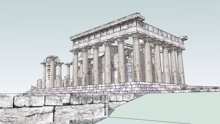 雅典娜神殿3D模型西方风格特色经典古建筑欣赏