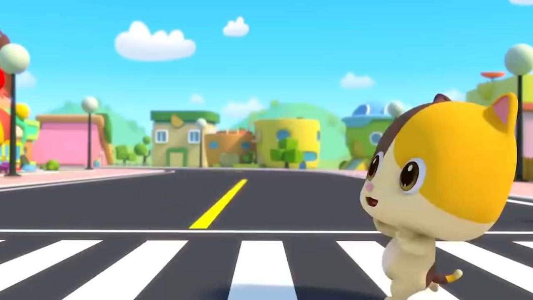 宝宝巴士早教动画过马路走斑马线,注意红绿灯,儿童交通安全儿歌