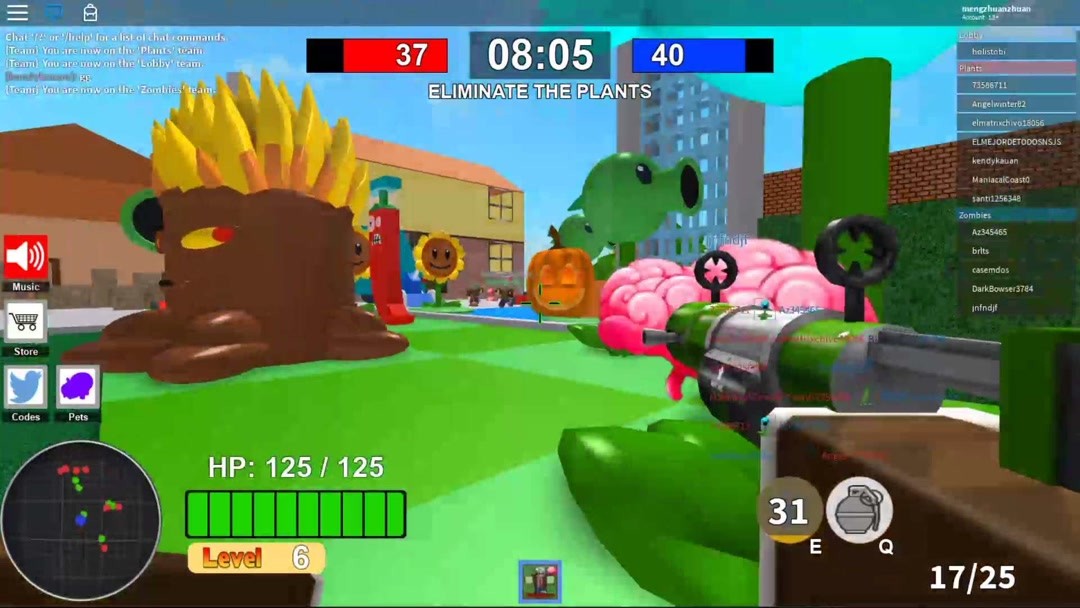 猛砖 虚拟世界roblox 植物大战僵尸模拟器31 花园战争