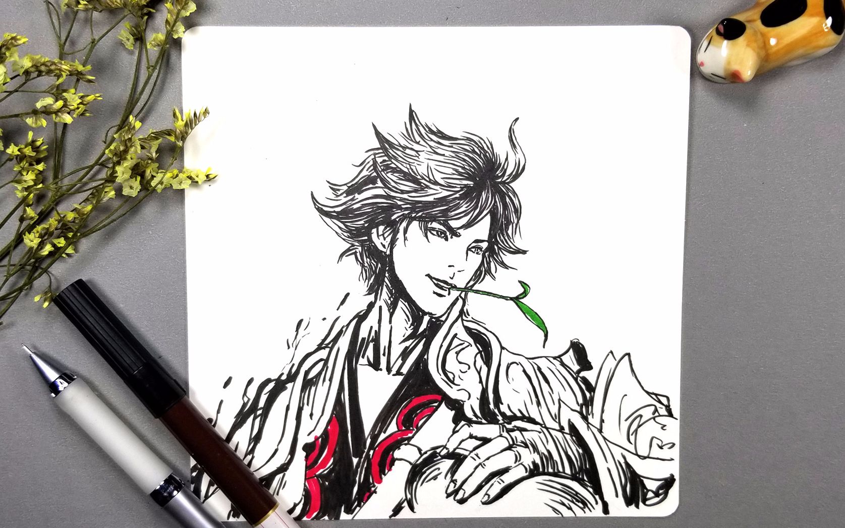 手绘王者荣耀最帅英雄李白,我说他最帅大家没有意见吧?