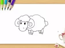 画画:亲子简笔画,小绵羊简笔画教程。
