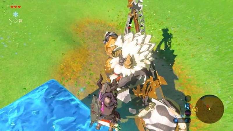 「大白」塞尔达传说旷野之息,机智击败初始台地人马大佬!