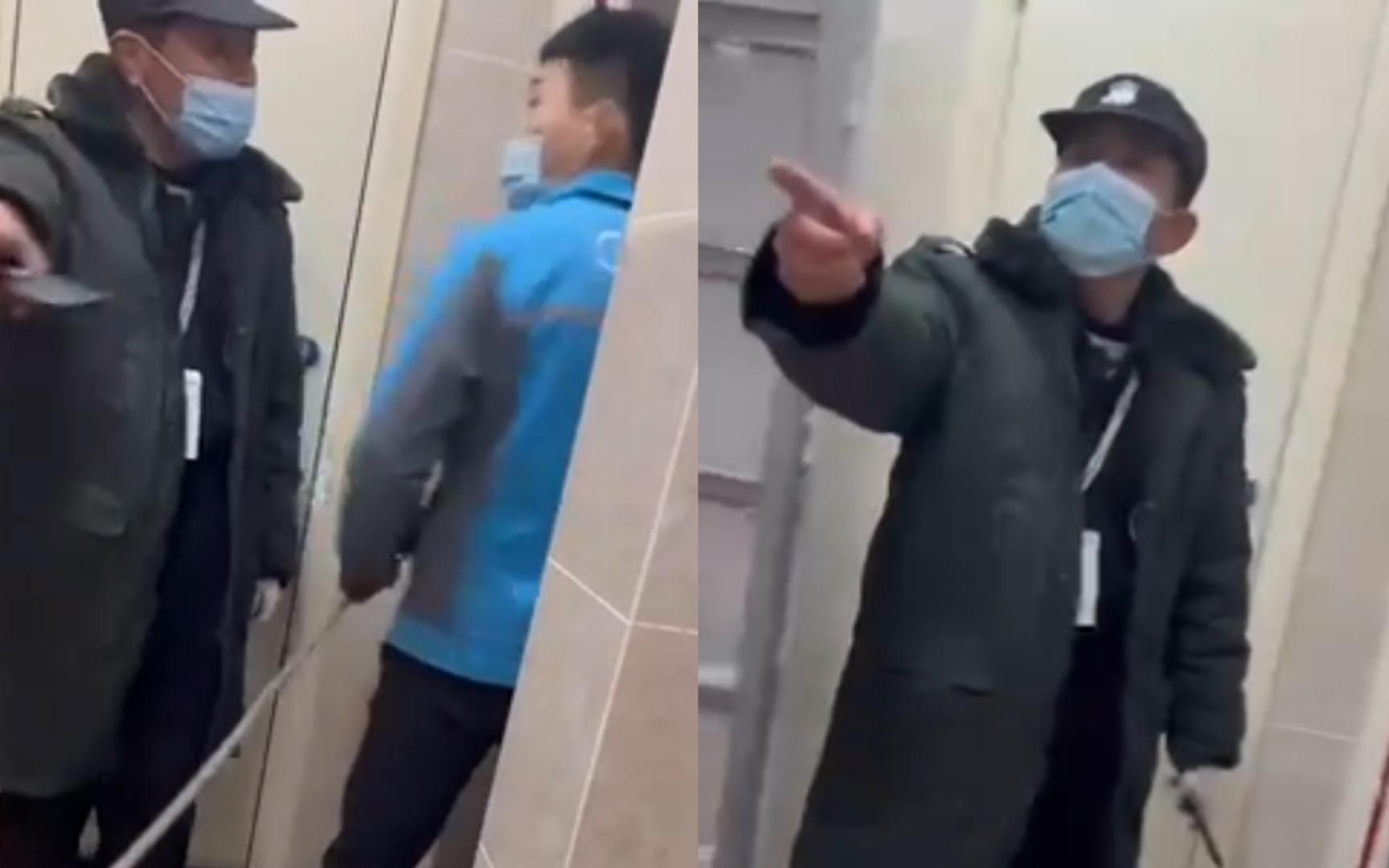 工人高空作业保安私自拿掉安全绳:你可以报警,保命不能绑消防栓