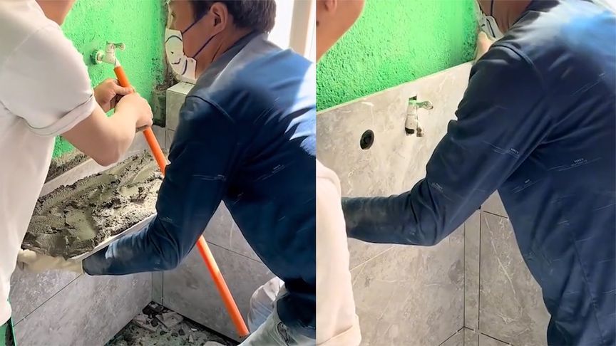 师傅喊徒弟帮忙贴砖,几个问题让师傅无言以对:教会徒弟饿死师傅