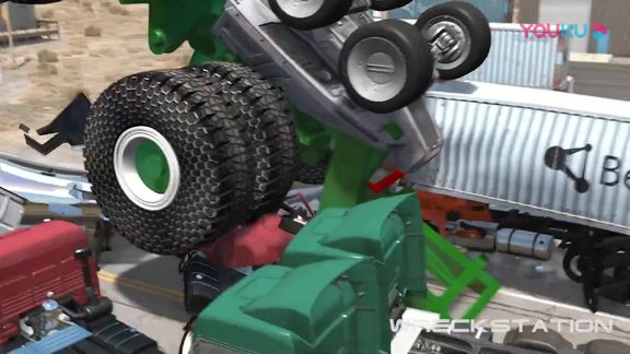 Beamng模拟超大大脚车辗压汽车