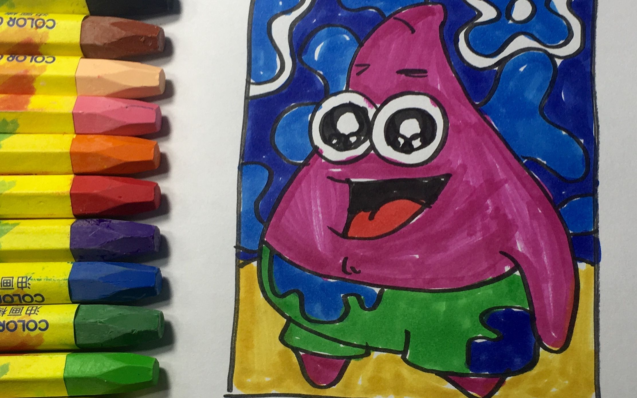 一起学画画可爱的海绵宝宝派大星