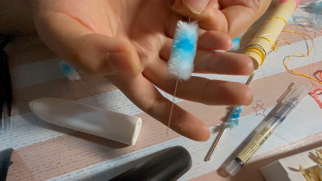 做好的绒条特别紧密,毛茸茸的很可爱