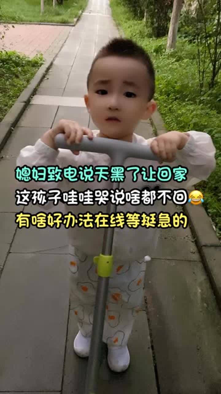第一次独自带娃这么成功,出来玩的挺开心但说啥也不回家,媳妇说天黑...