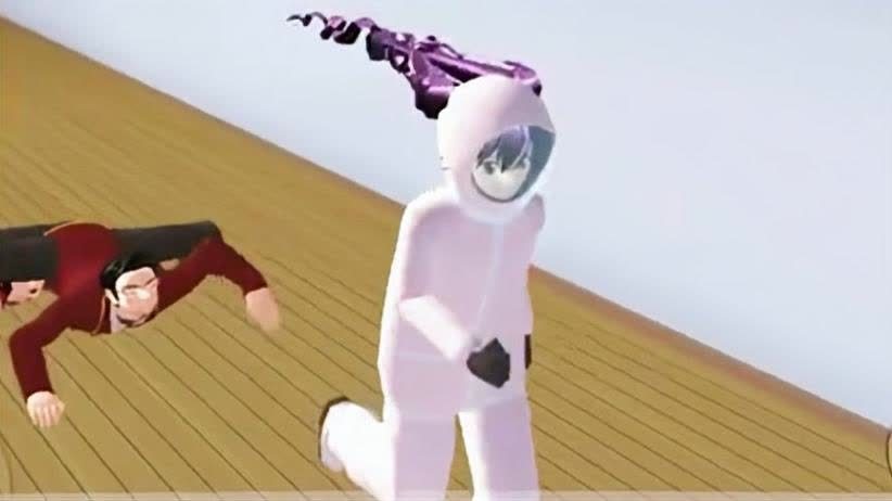 樱花校园模拟器:还好我穿了防护服,快跑啊