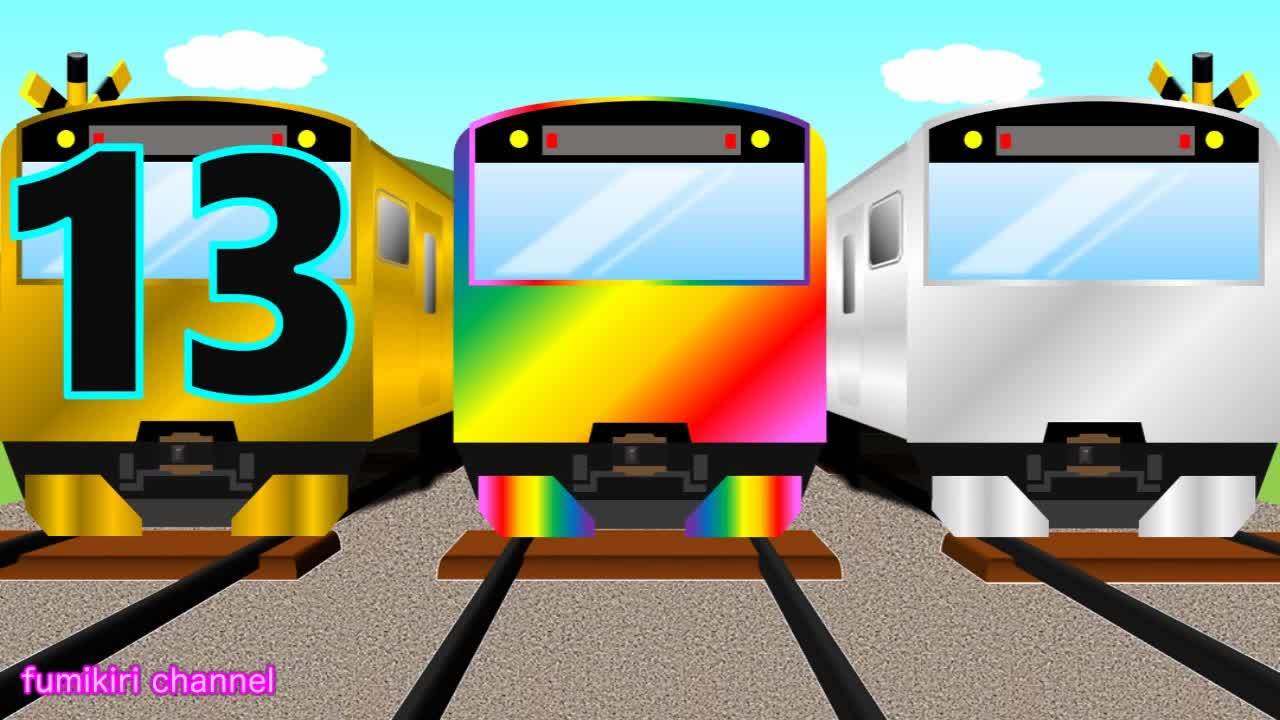 小朋友们,你能跟着火车从1数到15吗?